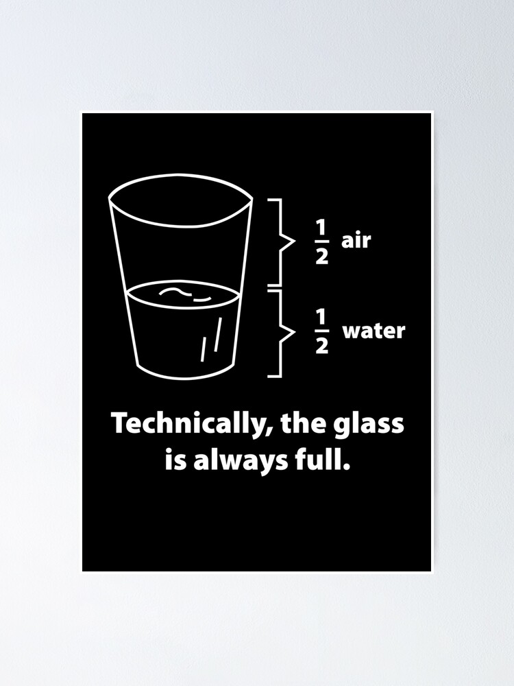"Technically, The Glass Is Always Full" Poster by DesignFactoryD ...