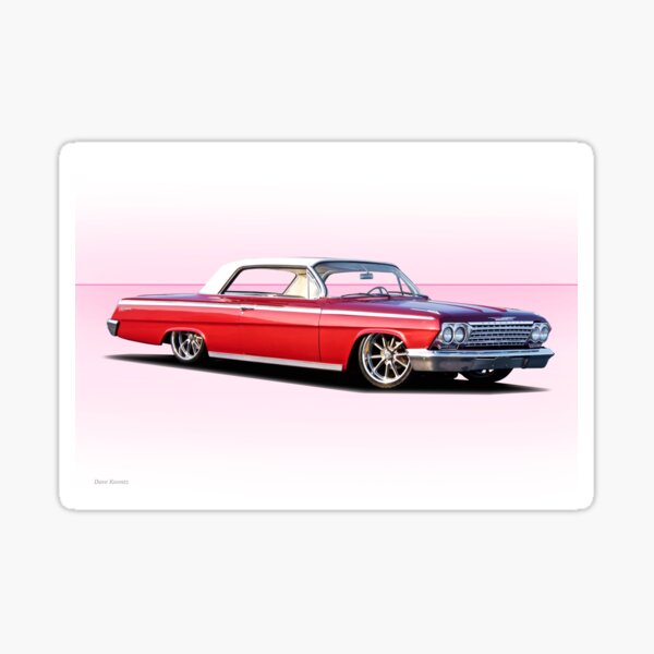 "1962 Chevrolet Impala Hardtop" Sticker by DaveKoontz | Redbubble