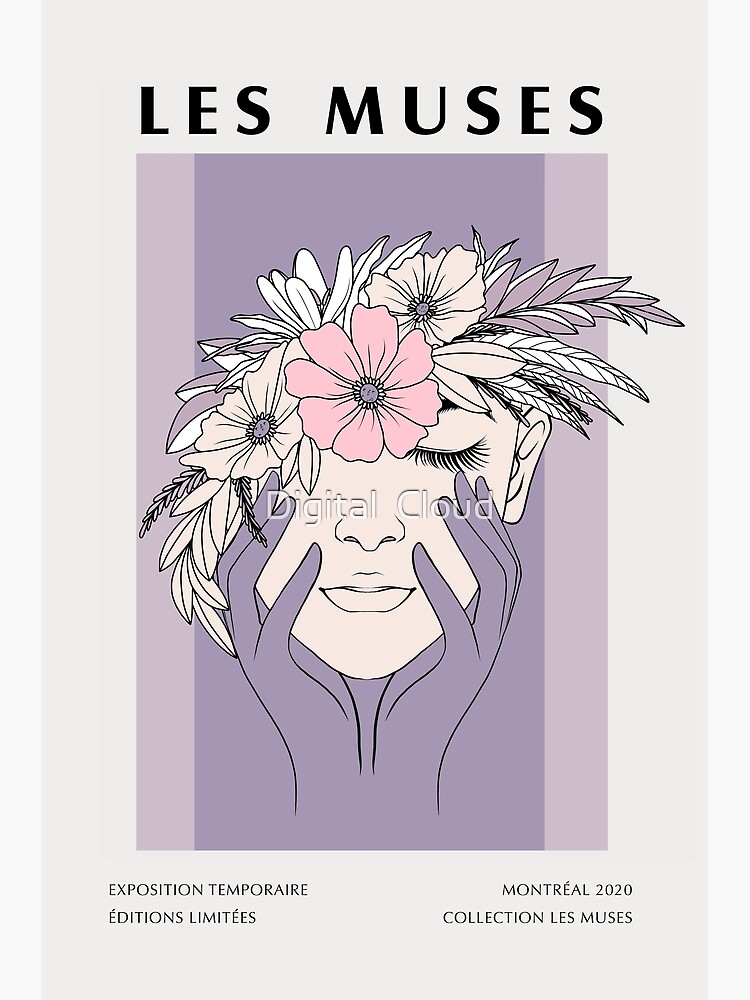 Lámina metálica «Impresión del arte de la mujer de la cabeza de flor ...