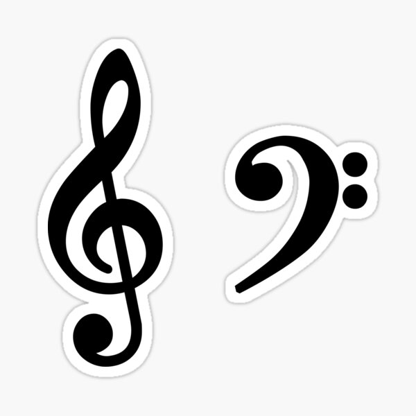 "Bass and Treble clef - Musical symbol" Sticker for Sale by ...