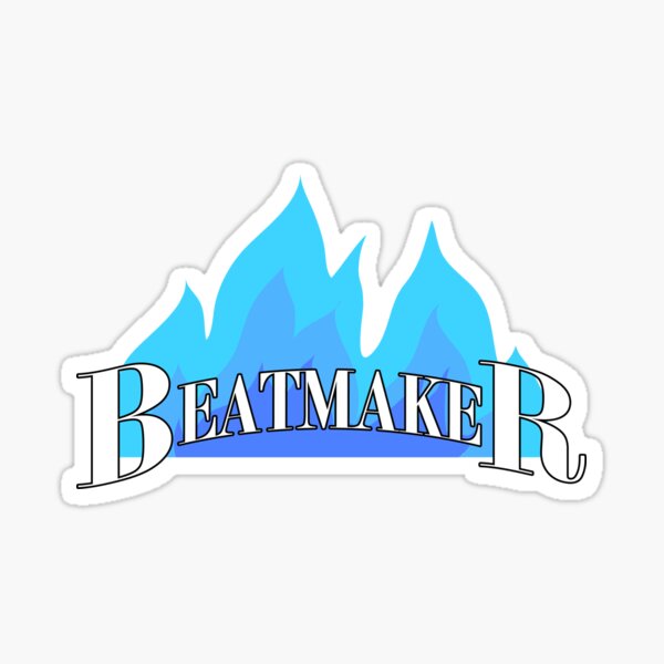 "Beatmaker Blue Flames Fancy Aesthetic Design" Sticker for Sale by ...