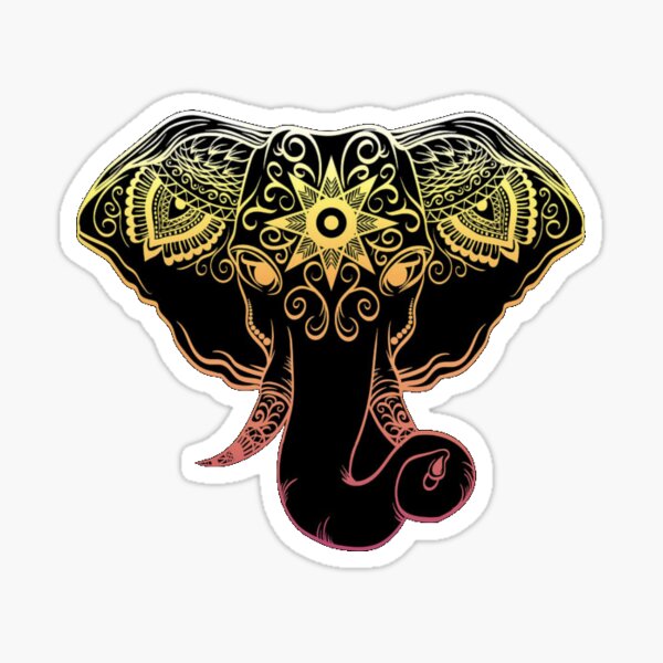 "Gold and Black Elephant" Sticker for Sale by Animal4Shirts | Redbubble
