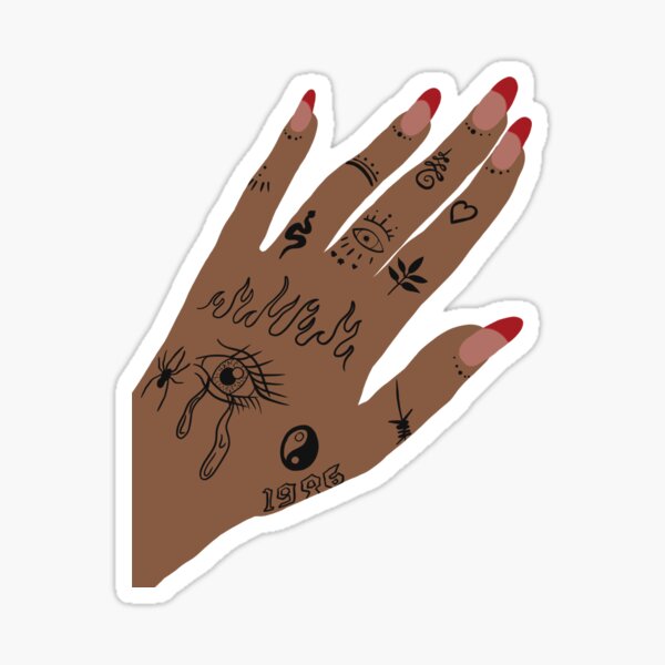 "Henna Tattoo Hand" Sticker for Sale by umdvsgrnart | Redbubble