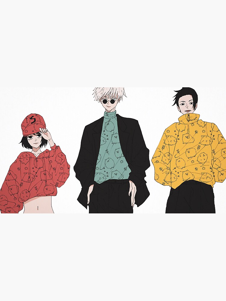 Satoru Gojo Suguru Geto Shoko Ieiri Horizontal Fan Art Jujutsu Kaisen Fan Art Poster Anime