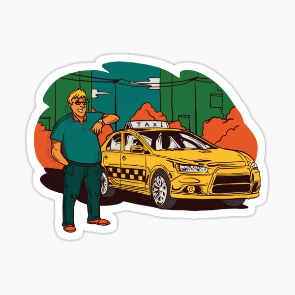 "Taxi driver" Sticker for Sale by la3roussi | Redbubble
