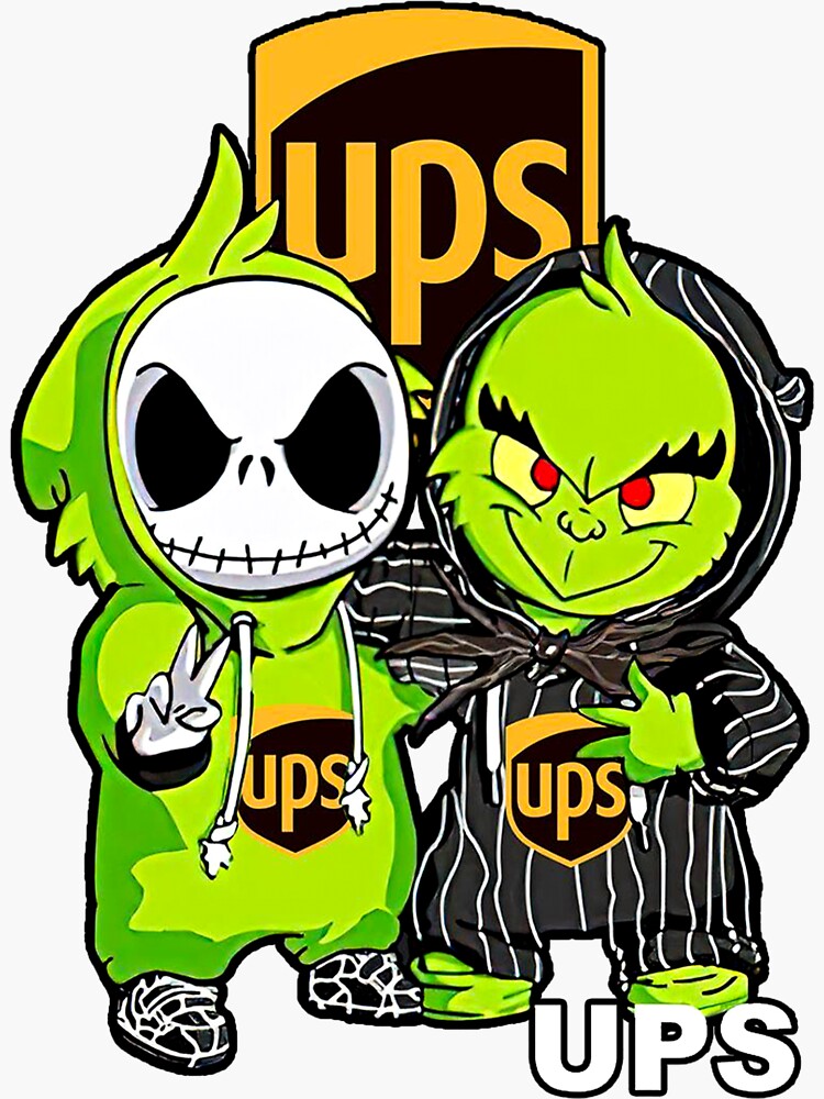"Jack Skellington And Grinch UPS" Sticker for Sale by RorieBugge2001 | Redbubble
