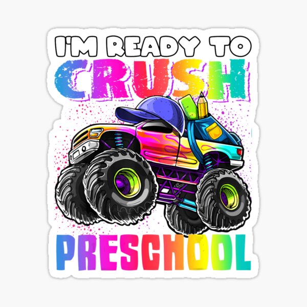 "Crush Preschool Monster Truck Backpack Back To School Girls" Sticker ...