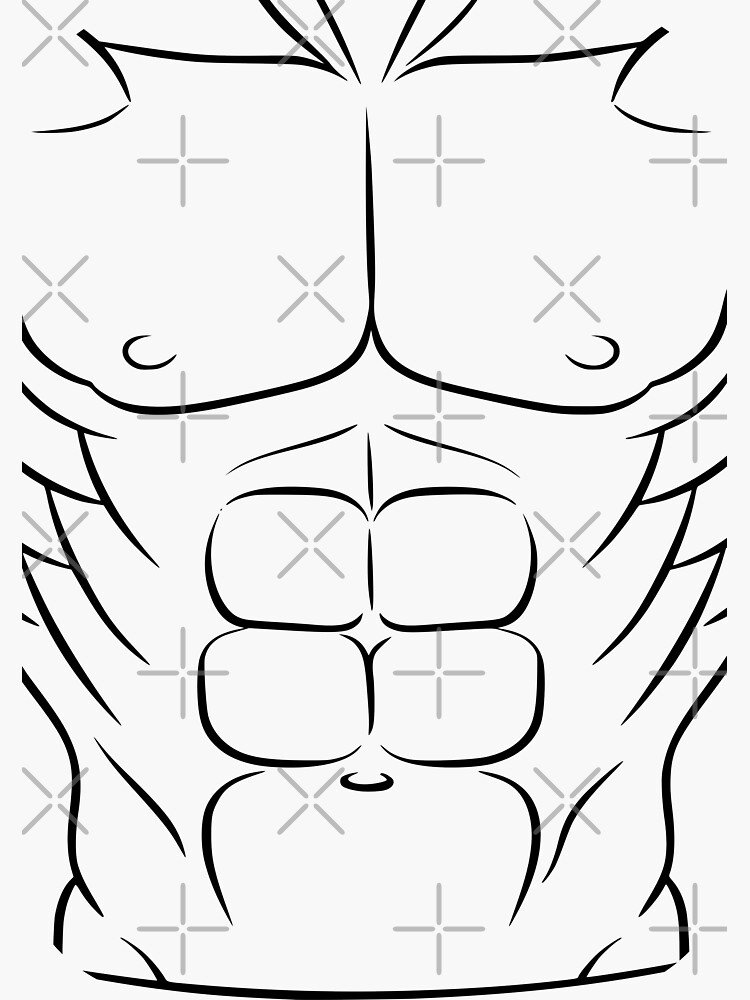 "Muscular body, chest and abdominal muscles very strong." Sticker for ...