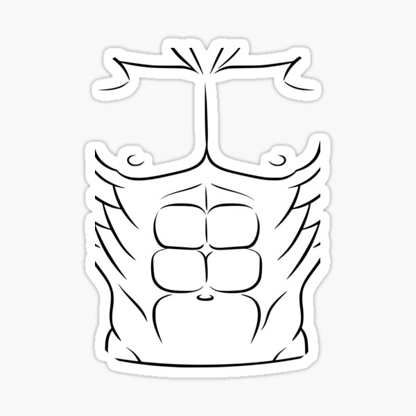 "Muscular body, chest and abdominal muscles very strong." Sticker for ...