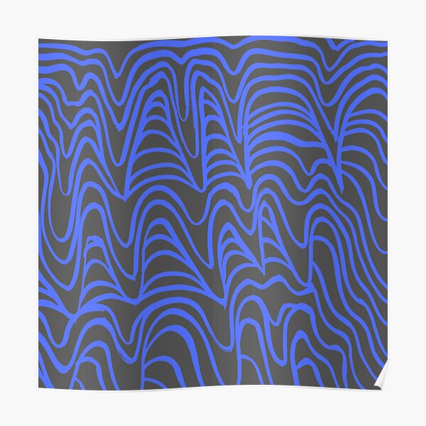 "Deep Blue Wavy Lines Pattern" Poster for Sale by CherryDamzel | Redbubble