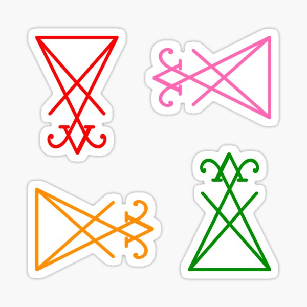 "Colorful Lucifer Sigil Pattern" Sticker for Sale by AlasAHintStudio ...