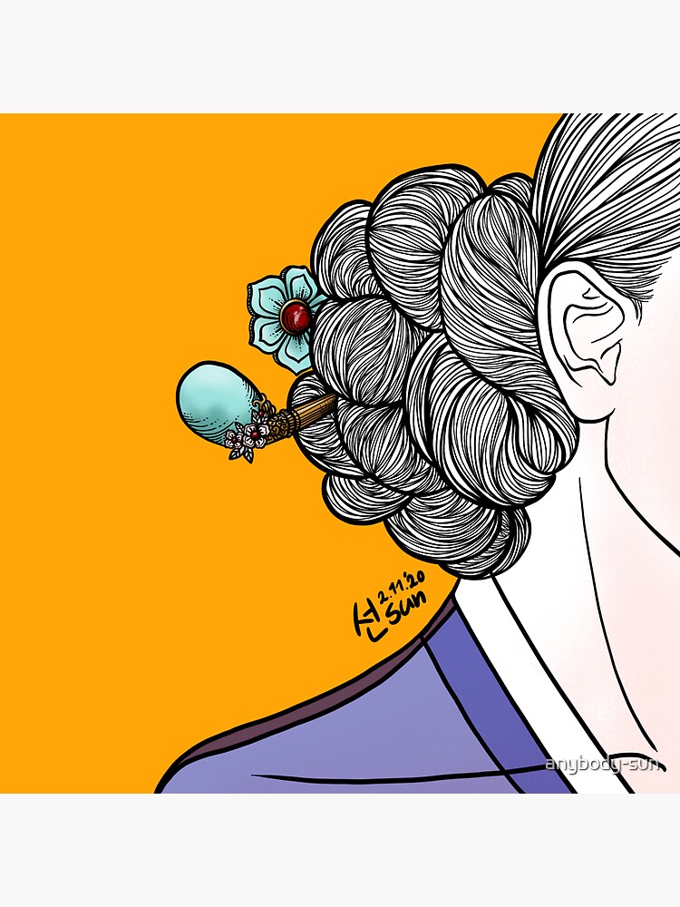 "Gache (가체)" Sticker for Sale by anybody-sun | Redbubble