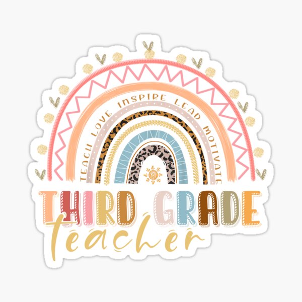 Third Grade Teacher Sticker Stickers Stickers, Labels & Tags Paper ...