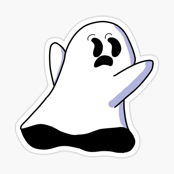"Scared but Actually Spooked." Sticker for Sale by SugarRed | Redbubble