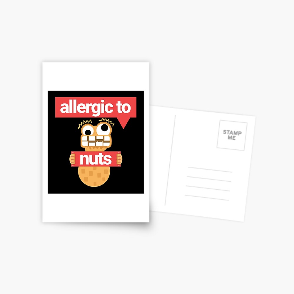Postal «Alérgico al diseño de frutos secos. Las nueces son locos ...