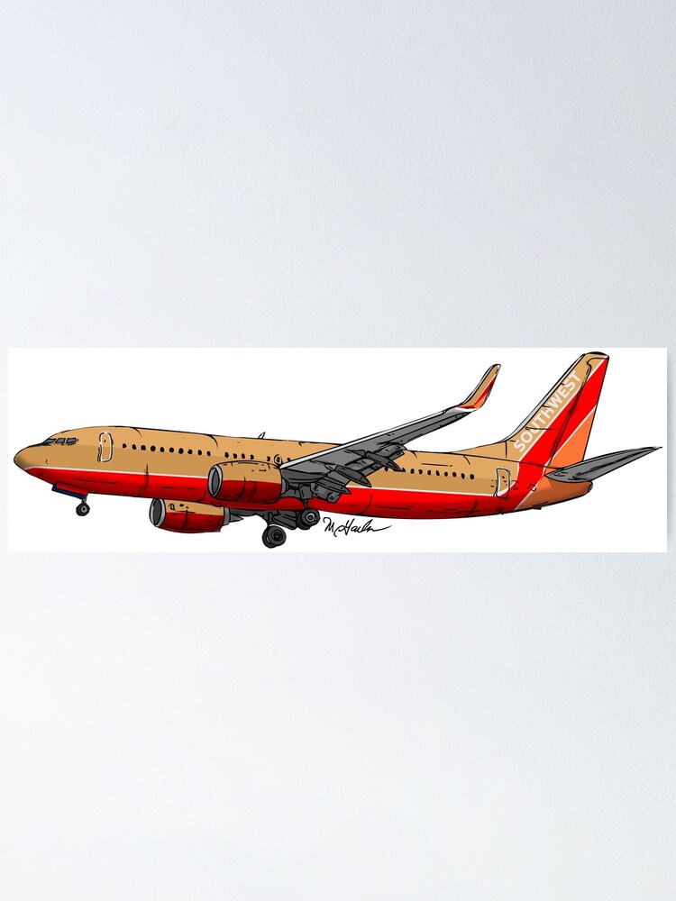 "Boeing 737 Southwest Old Livery Paint Scheme" Poster for Sale by ...