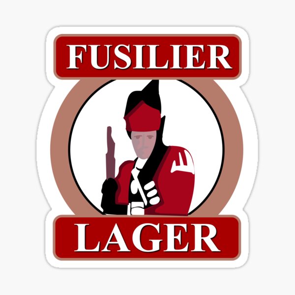 "Fusilier Lager" Sticker for Sale by McPod | Redbubble