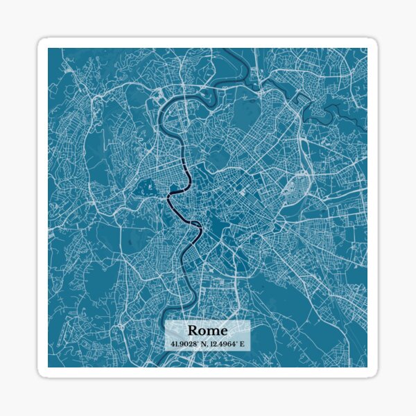 "Blue Rome Italy City Street Map" Sticker for Sale by LoveLilyDesign ...