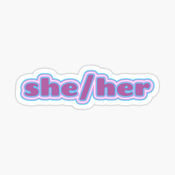 "she/her pronouns" Sticker for Sale by shanfish | Redbubble