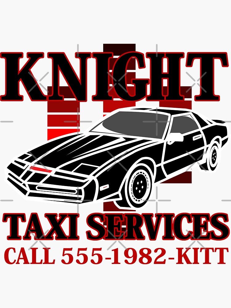 "Knight Taxi Services" Sticker for Sale by McPod | Redbubble