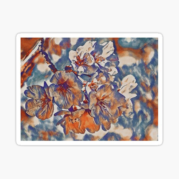 "Sakura - Somei Yoshino - Blue and Orange " Sticker by RisingStrong ...