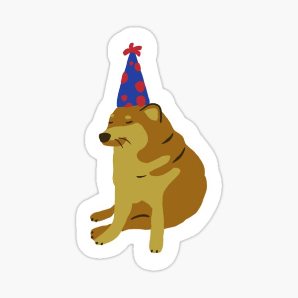 "Birthday boy cheems" Sticker for Sale by EmpressIguana | Redbubble