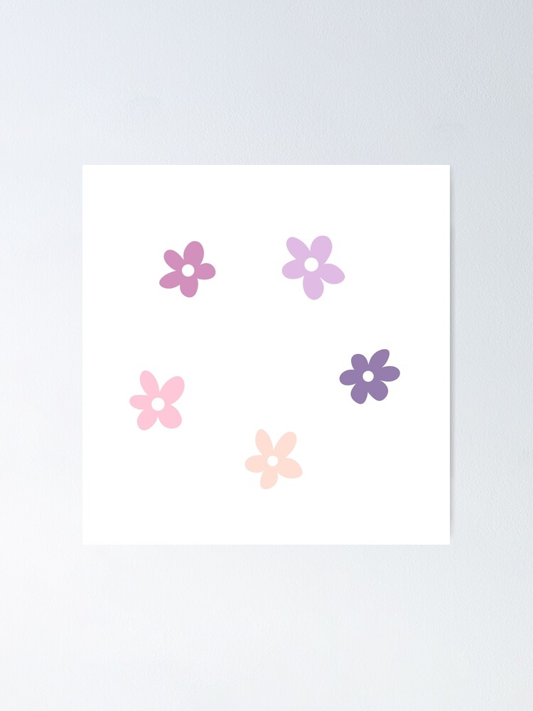 "Pastel groovy flowers pack" Poster for Sale by callih1231 | Redbubble