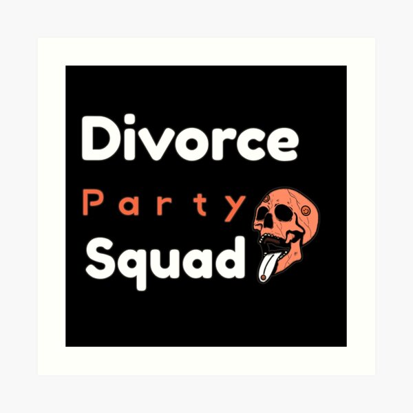 "Cool Colorful Divorce Party Squad Skull- Divorced Happily and Finally ...