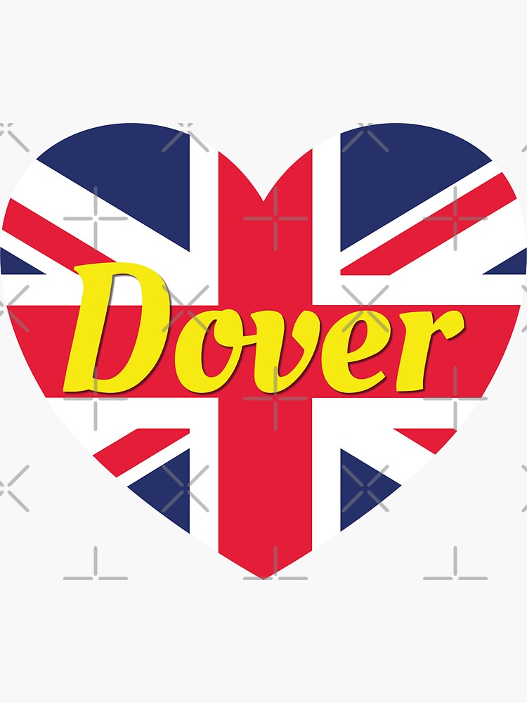 "Dover England UK British Union Flag Heart (White) - Dover" Sticker for ...
