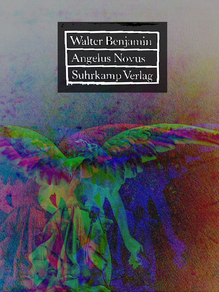 "Walter Benjamin rainbow gitch Angelus Novus in German" Sticker for ...