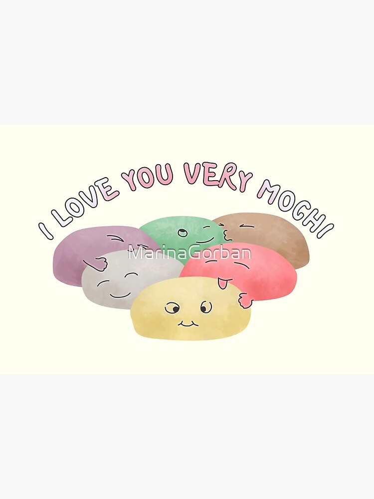 I Love You Very Mochi - Funny Food Quotes Bath Mat
