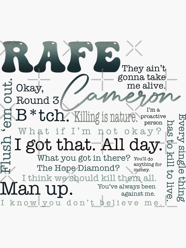 "Rafe Cameron Outer Banks Character Quotes" Sticker for Sale by ...