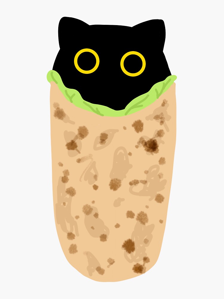 "Purrito" Sticker for Sale by AlienFarmGoods | Redbubble