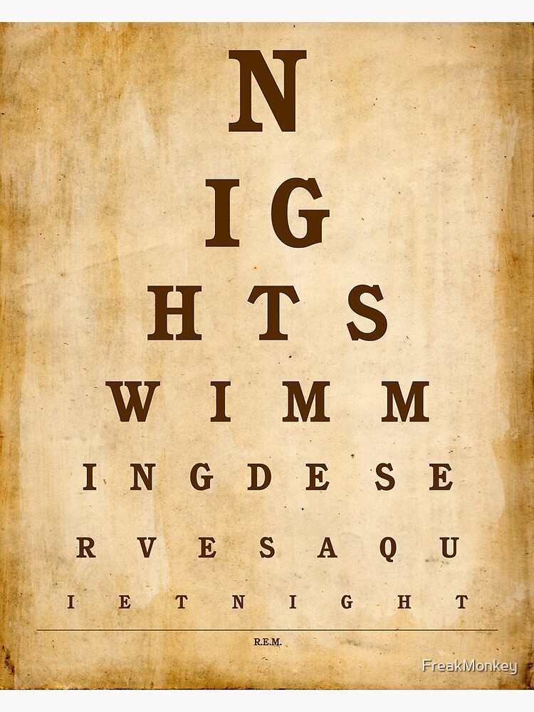"R.E.M. - Nightswimming" Poster for Sale by FreakMonkey | Redbubble