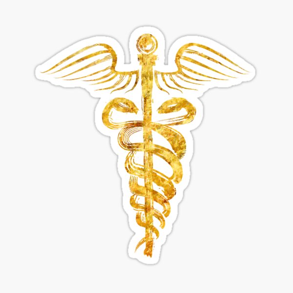 "Caduceus Symbol - Gold Edition " Sticker for Sale by anavredenburg ...