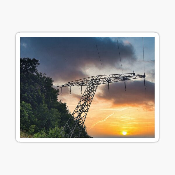 "Copy of electricity power high voltage pylon" Sticker for Sale by ...