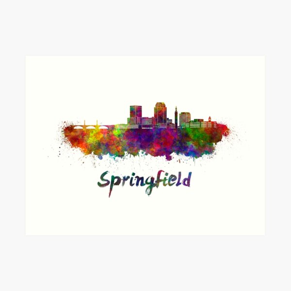 "Springfield skyline in watercolor" Art Print for Sale by paulrommer ...
