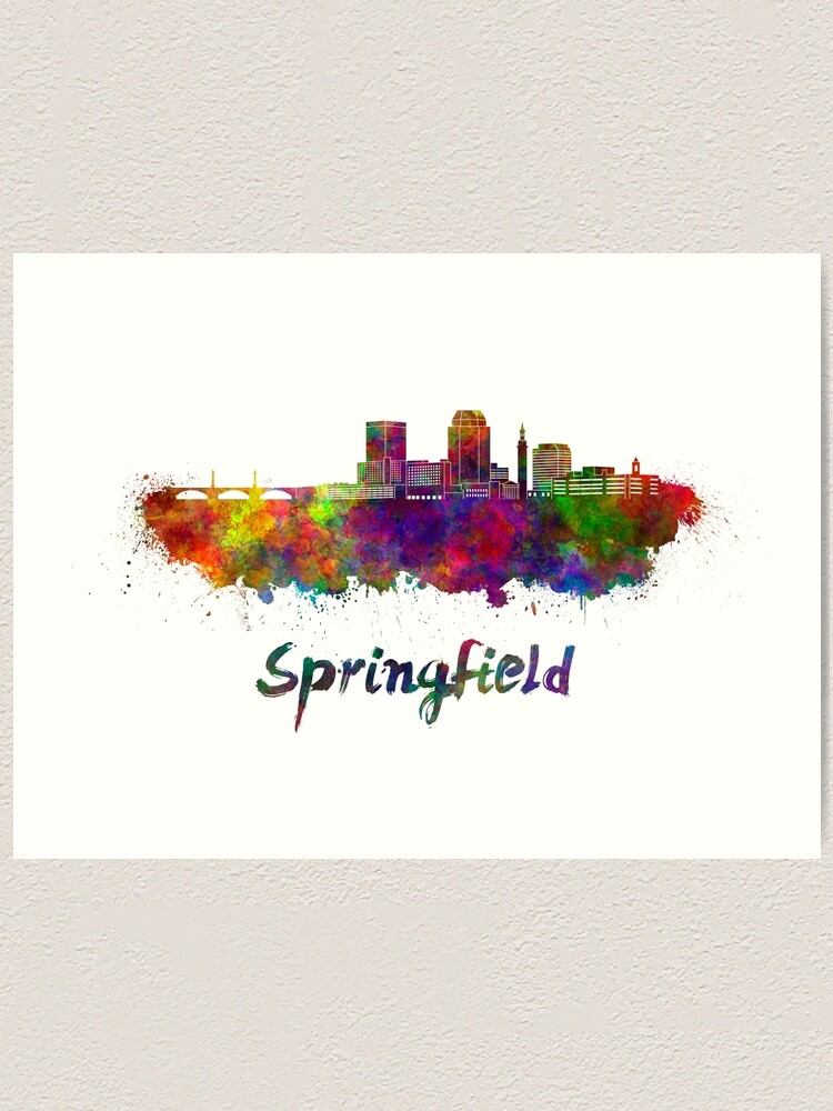 "Springfield skyline in watercolor" Art Print for Sale by paulrommer ...