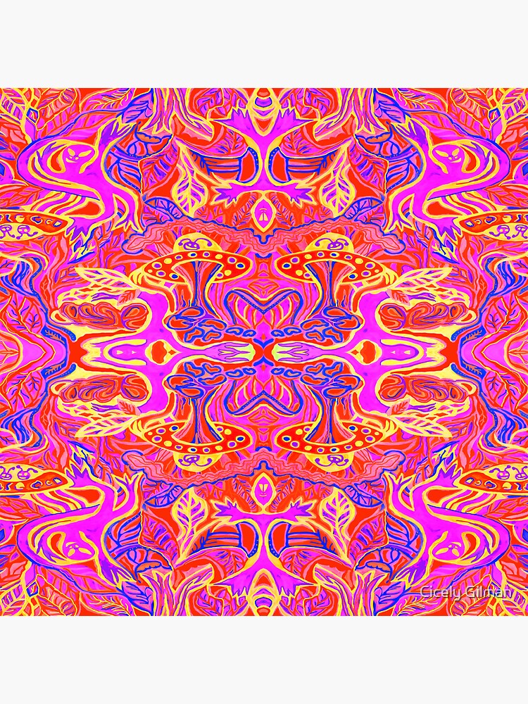 "Alien Art Nouveau in Pink" Sticker for Sale by Cicely4Art | Redbubble