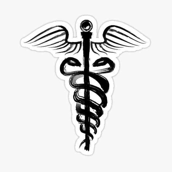 "Caduceus Symbol - Black Edition " Sticker for Sale by anavredenburg ...
