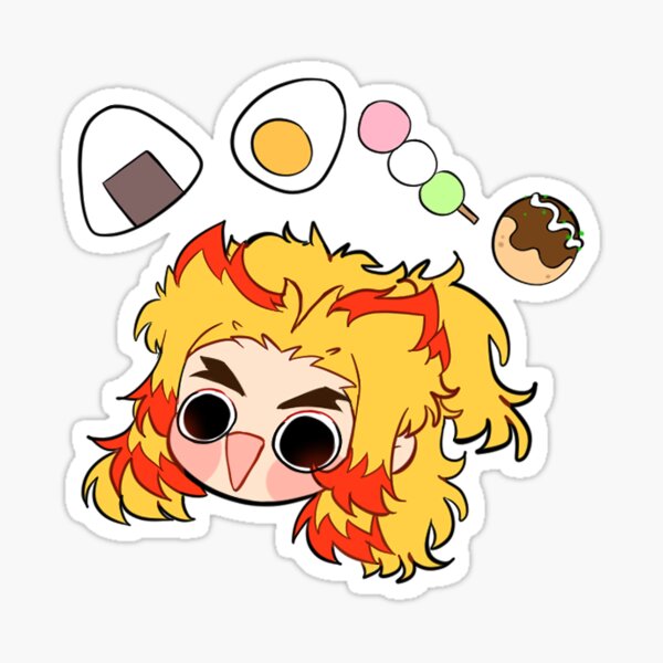 "Kyojuro Rengoku Chibi Food" Sticker by jeehae | Redbubble