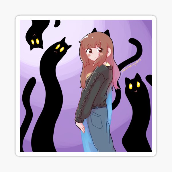 "Cat Girl" Sticker for Sale by mintberryart | Redbubble