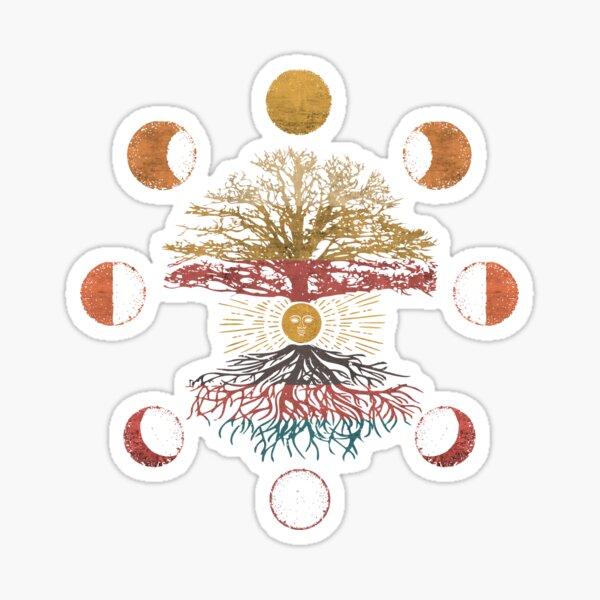 "Phases Of The Moon Vintage Hippie Life 60s Retro Tree" Sticker for ...