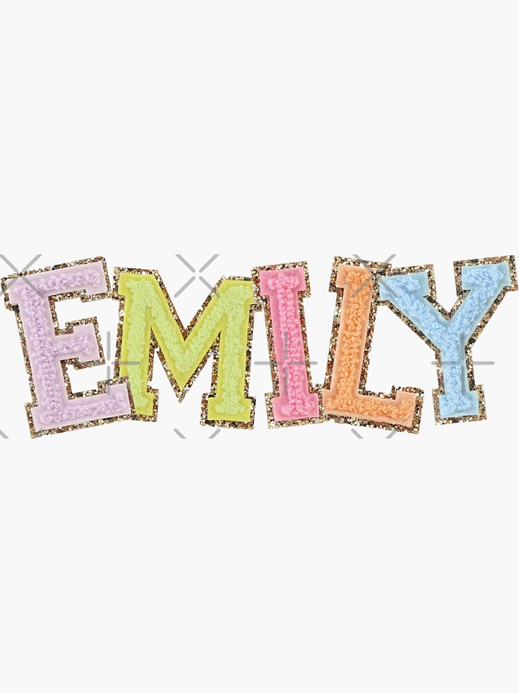 "EMILY patch name" Sticker for Sale by juliasantos5 | Redbubble