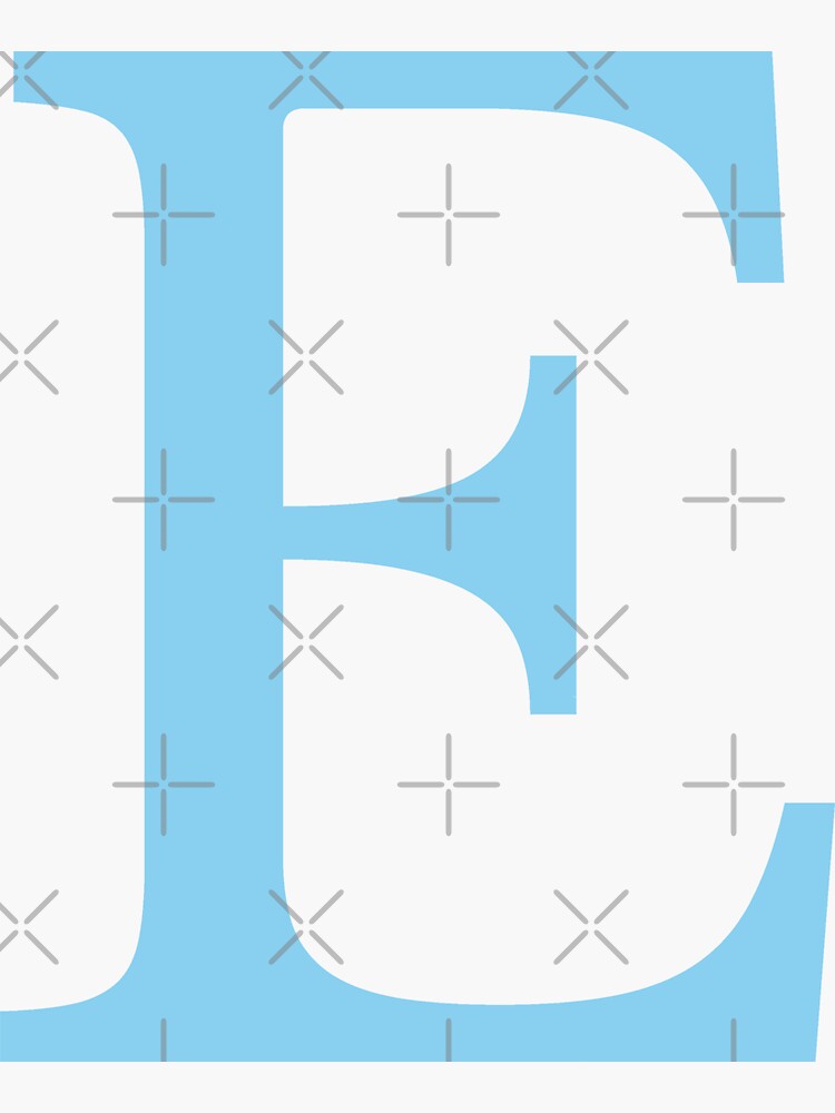 Pegatina «Letra E - Color azul claro» de FunStudio | Redbubble