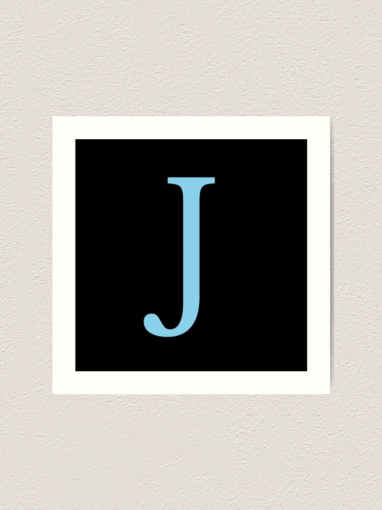 "Letter J - Light Blue Color" Art Print by FunStudio | Redbubble