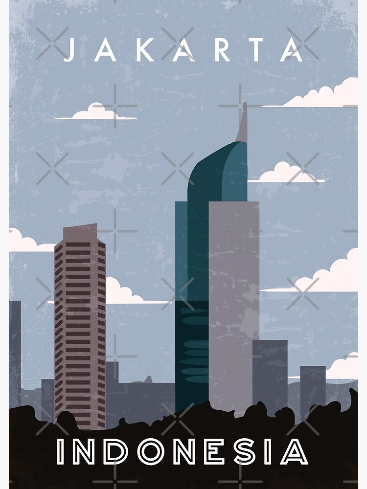 "Jakarta, Indonesia - Retro travel minimalistic poster" Poster by ...