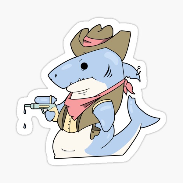 "Cowboy Shark" Sticker by Franken-Fish | Redbubble