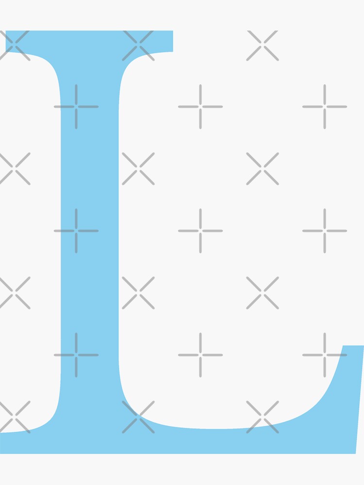 Pegatina «Letra L - Color azul claro» de FunStudio | Redbubble