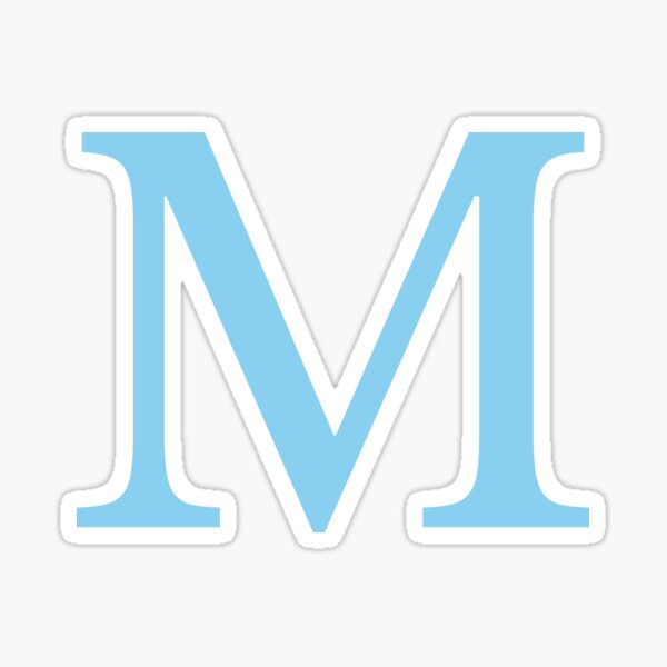 "Letter M - Light Blue Color" Sticker for Sale by FunStudio | Redbubble